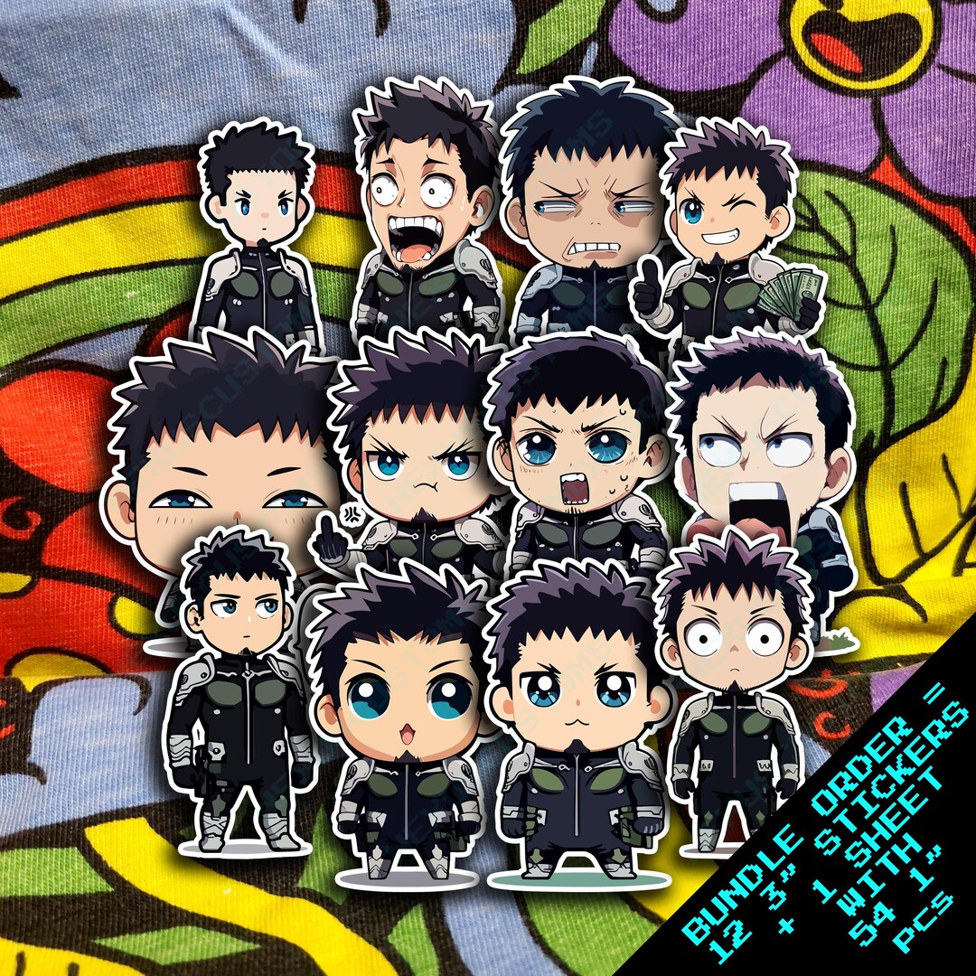 Kaiju No. 8 Set of 60 Kafka Hibino Chibi Stickers, Monster Sweeper ...