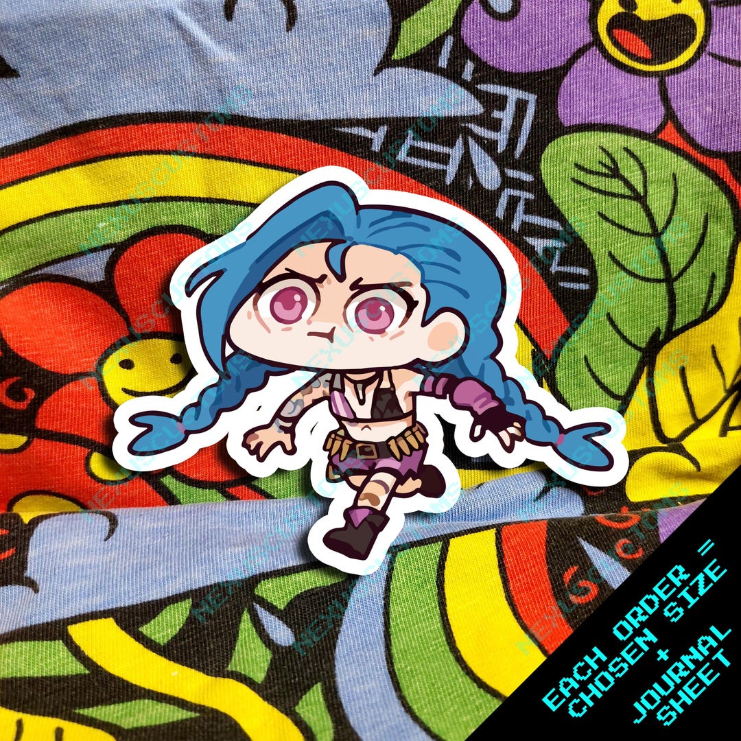 Pack of 60 Jinx Chibi Stickerss, League of Legends Arcane LOL Gamer ...