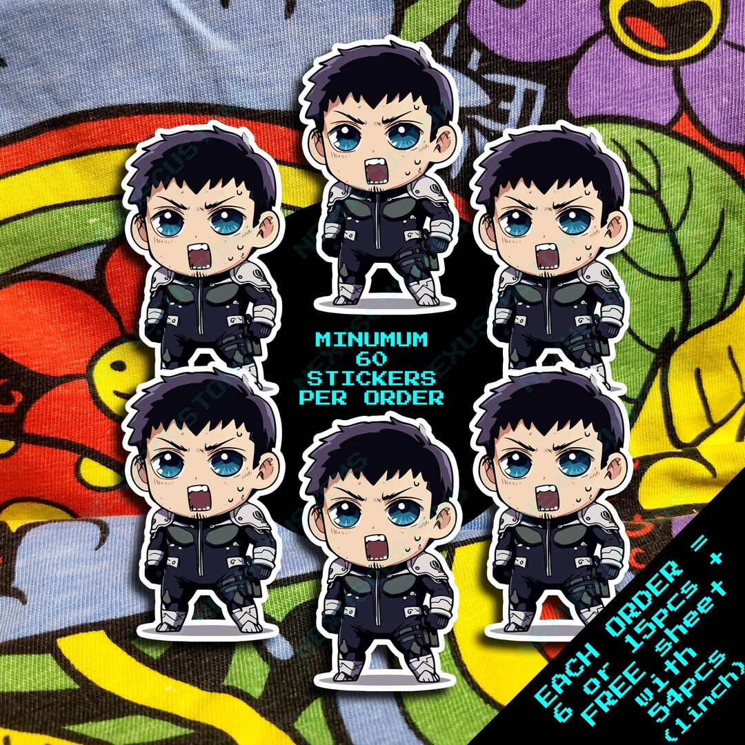 Kaiju No. 8 Pack of 60 Kafka Hibino Chibi Stickers, Monster Sweeper ...