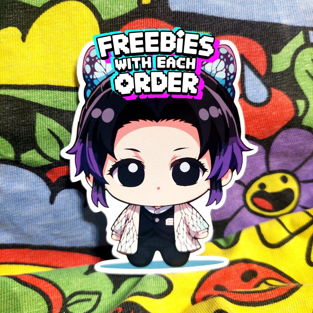 6pcs 3 Demon Slayer Shinobu Sticker, Chibi Shinobu Stickers, Kimetsu No ...