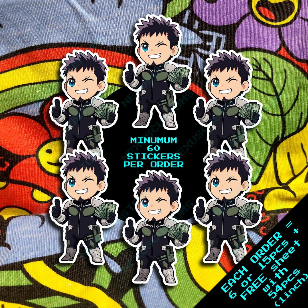 Kaiju No. 8 Pack of 60 Kafka Hibino Chibi Stickers, Monster Sweeper ...