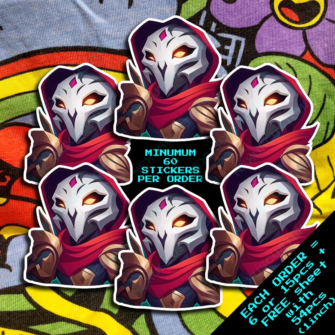 Pack of 60 Jhin Chibi Stickers League of Legends Chibi Stickers League ...