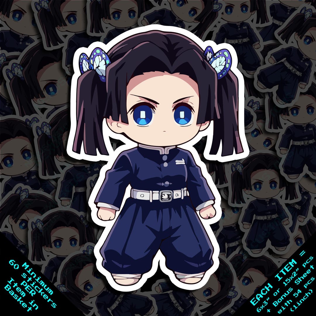 Pack of 60 Demon Slayer Aoi Sticker, Chibi Aoi Stickers - Kimetsu No ...