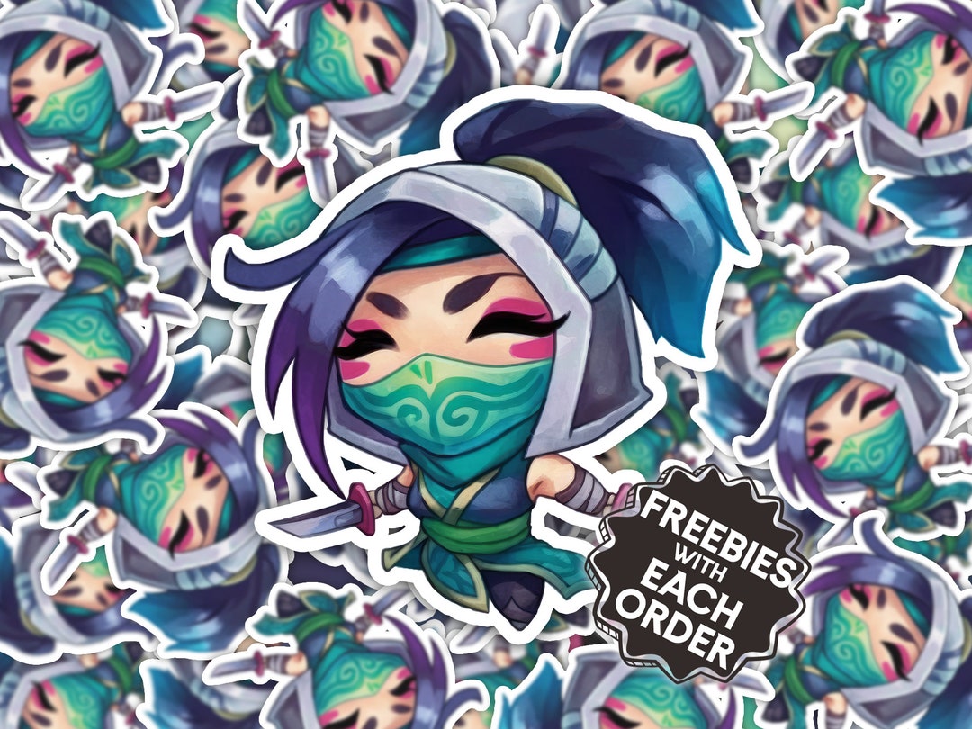 15x Chibi Akali League of Legends Vinyl Stickers Anime Style Online ...