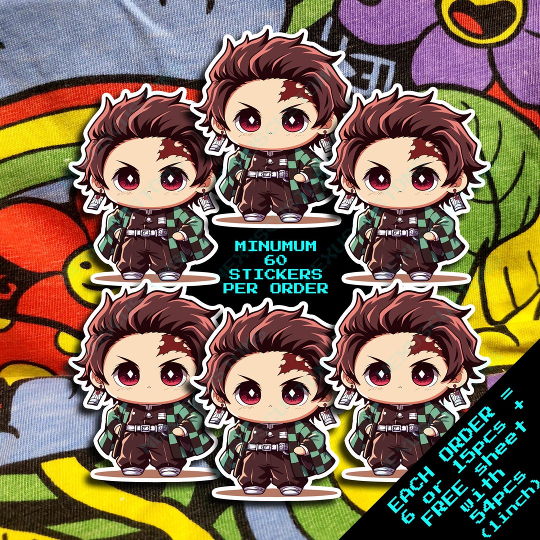 Pack of 60 Demon Slayer Tanjiro Sticker, Chibi Tanjiro Stickers ...