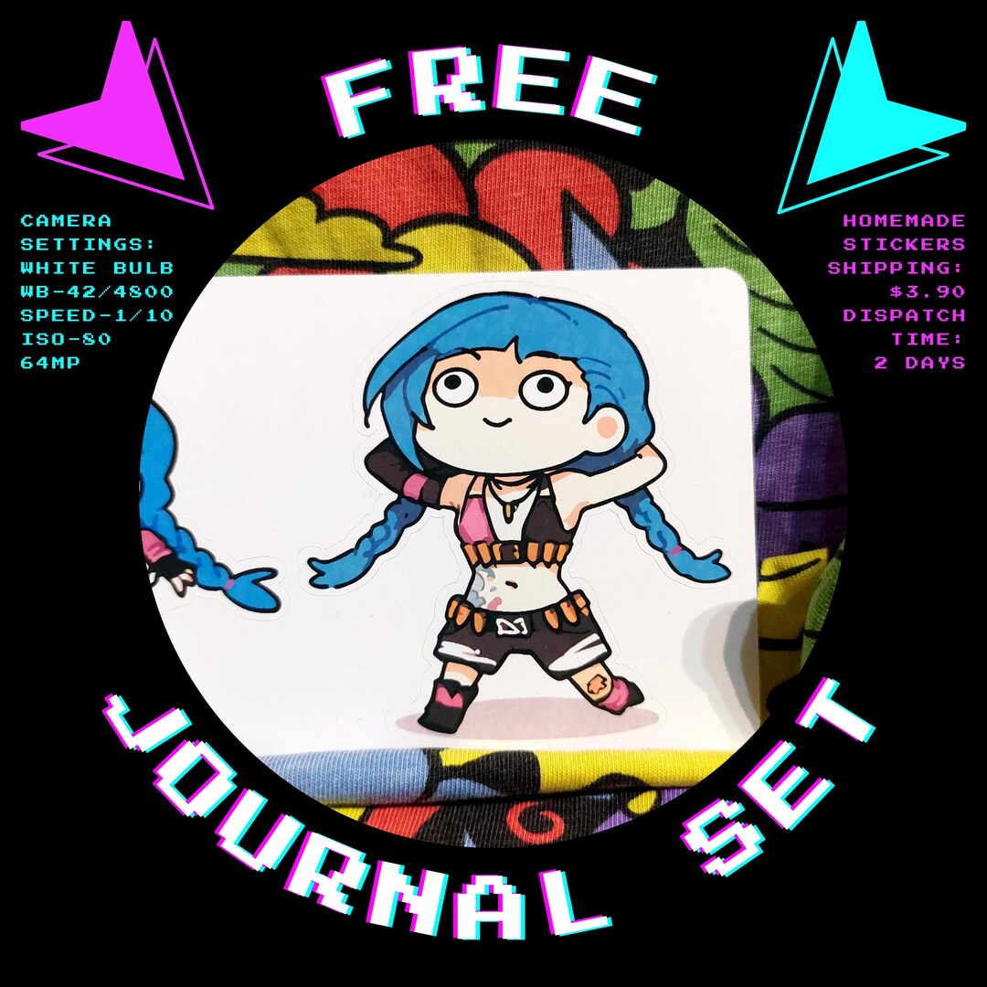 3 6pcs Jinx Chibi Sticker League of Legends Chibi Stickers League of ...