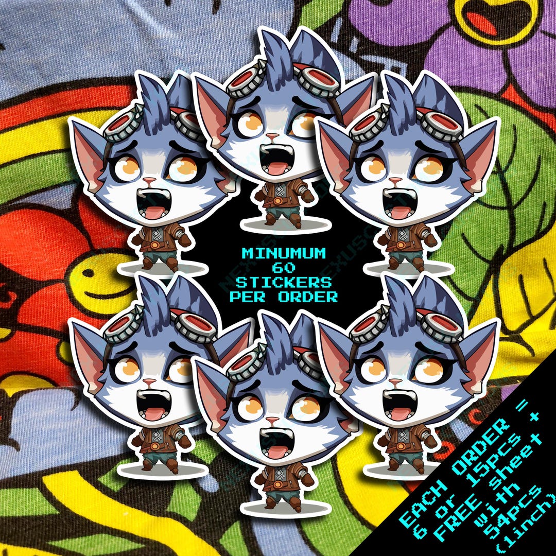 Pack of 60 Rumble Chibi Stickers, League of Legends Chibi Stickers ...