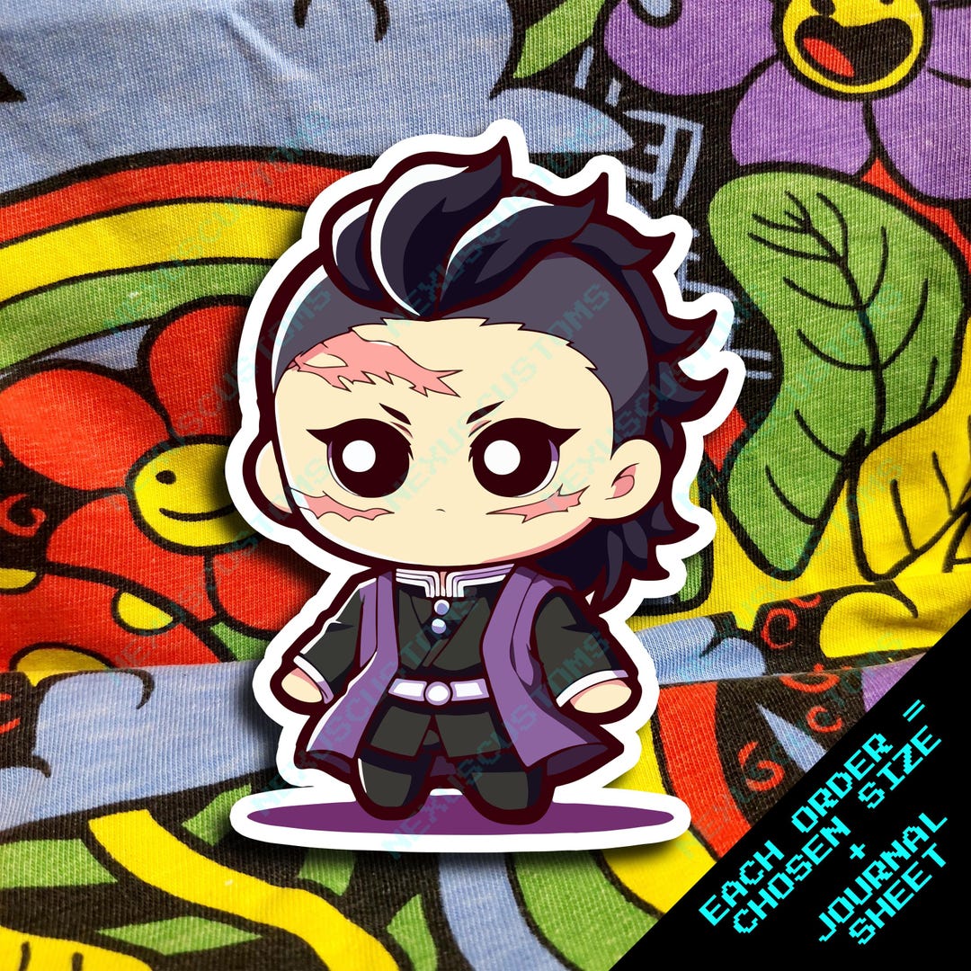 Pack of 6 Demon Slayer Genya Sticker, Chibi Genya Stickers Kimetsu No ...