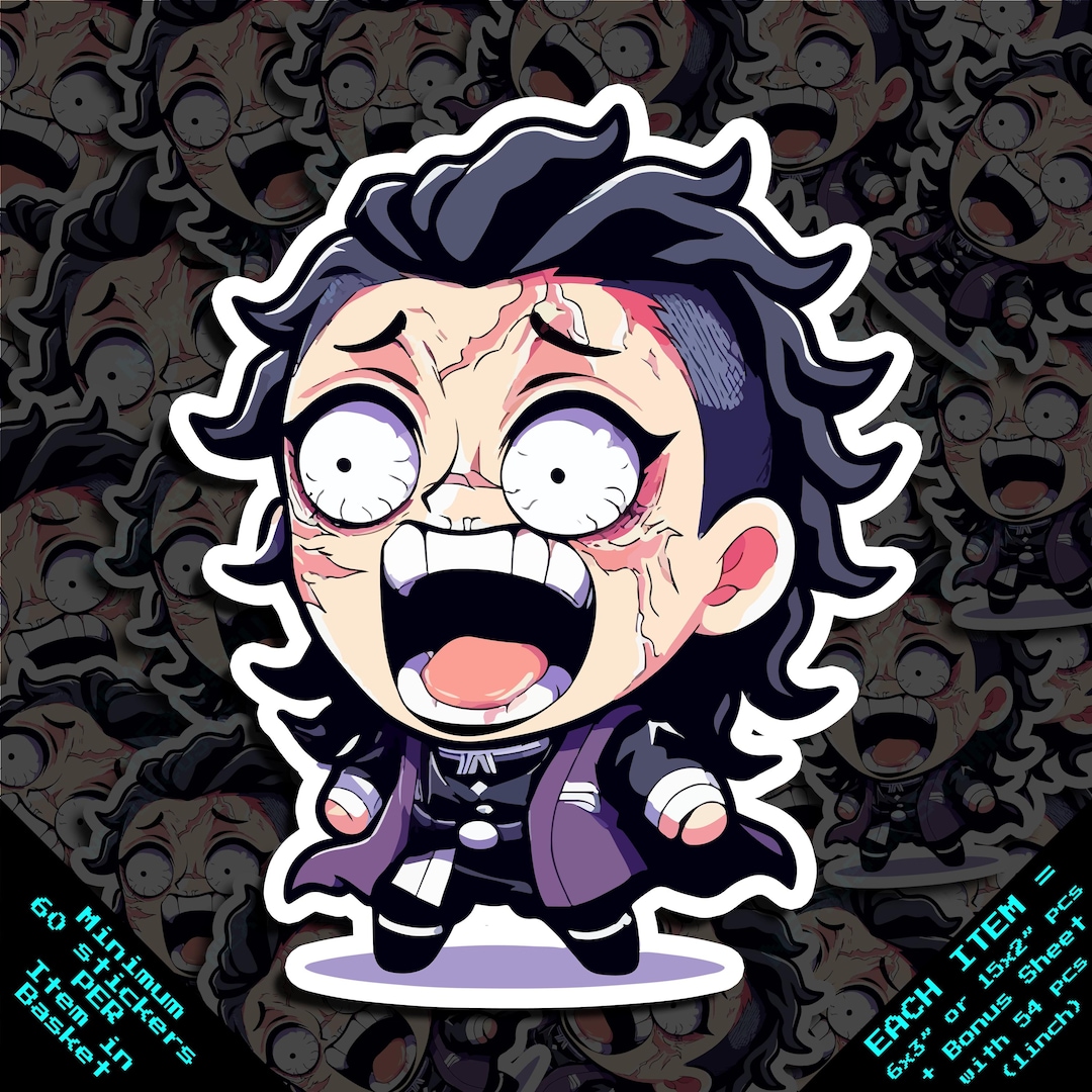 Pack of 60 Demon Slayer Genya Sticker, Chibi Genya Stickers - Kimetsu ...