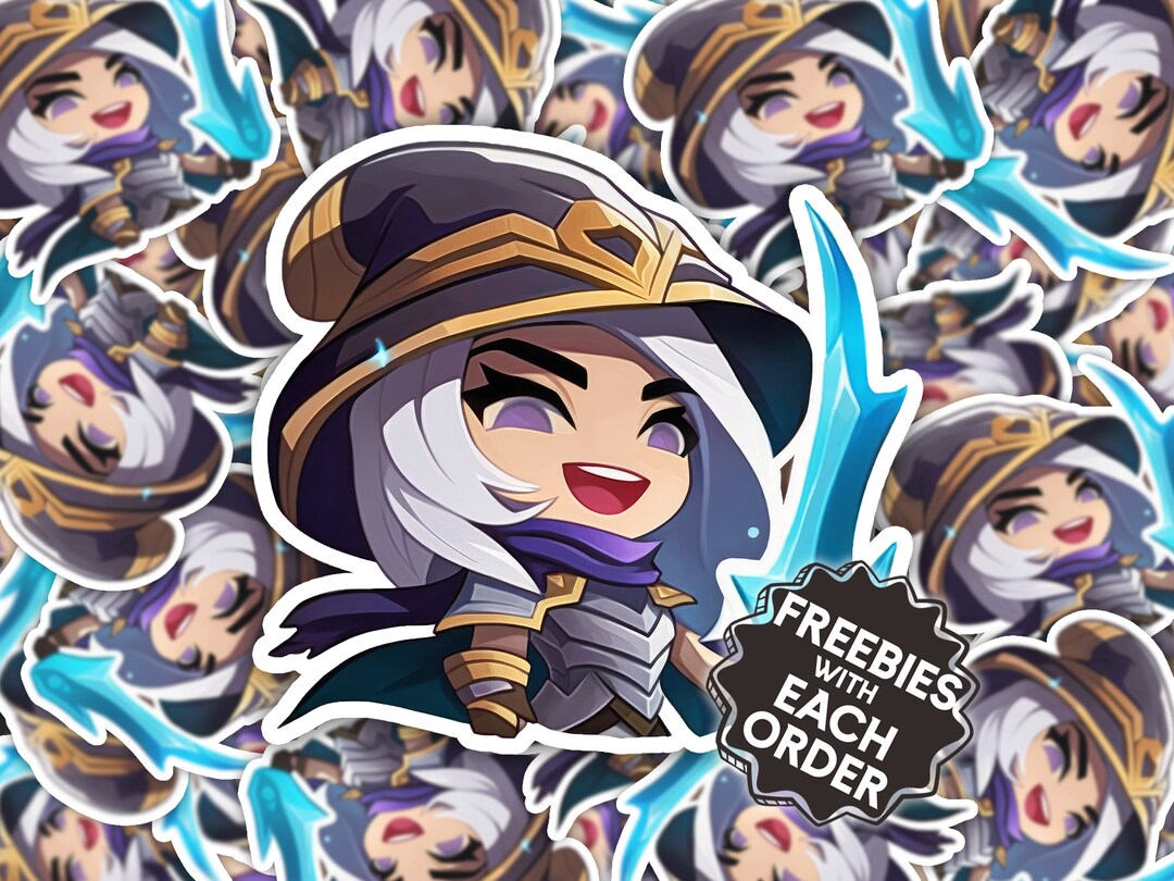 15x Chibi Ashe League of Legends Vinyl Stickers Anime Style Online Game ...