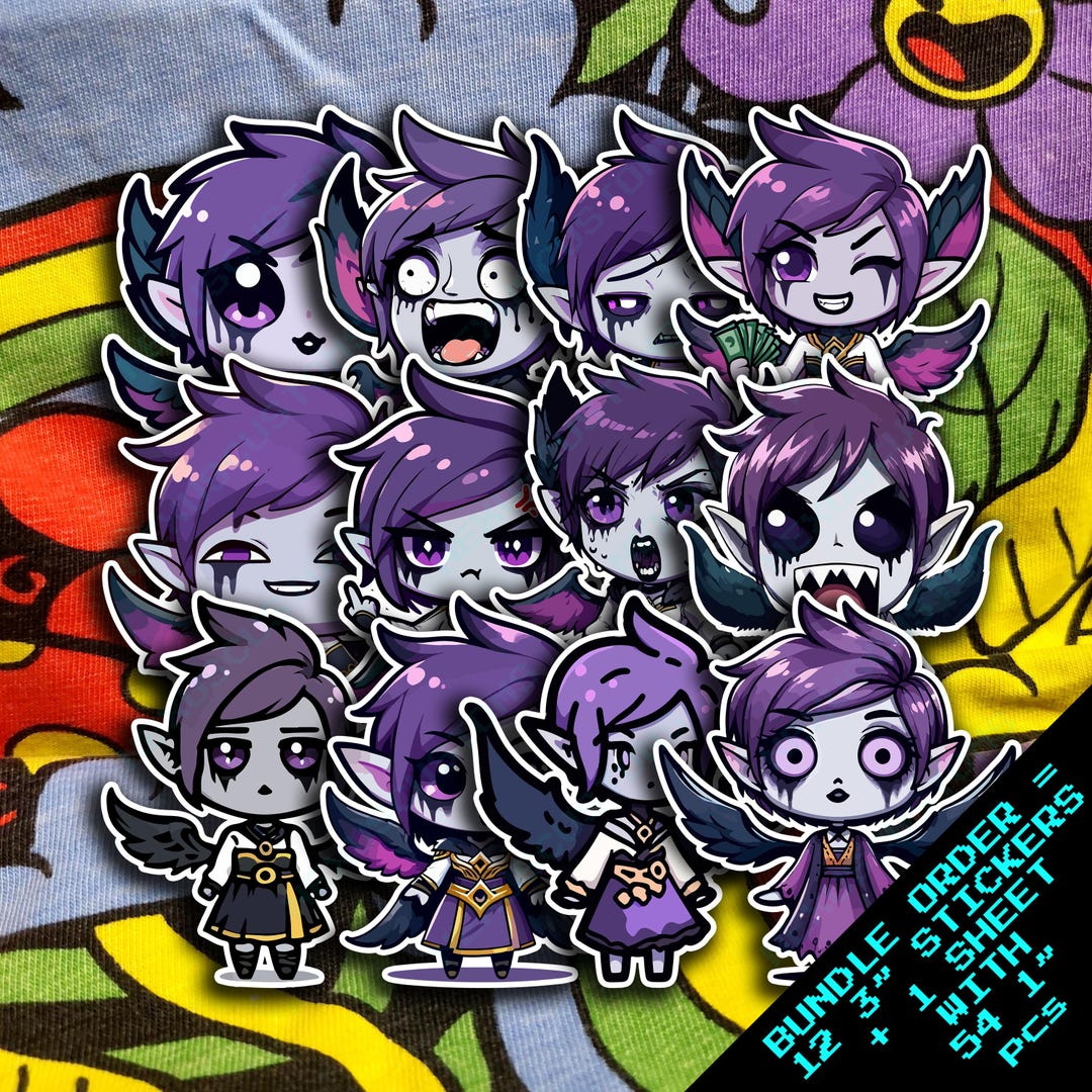 Morgana Chibi Sticker, Set of 12 League of Legends Chibi Stickers ...