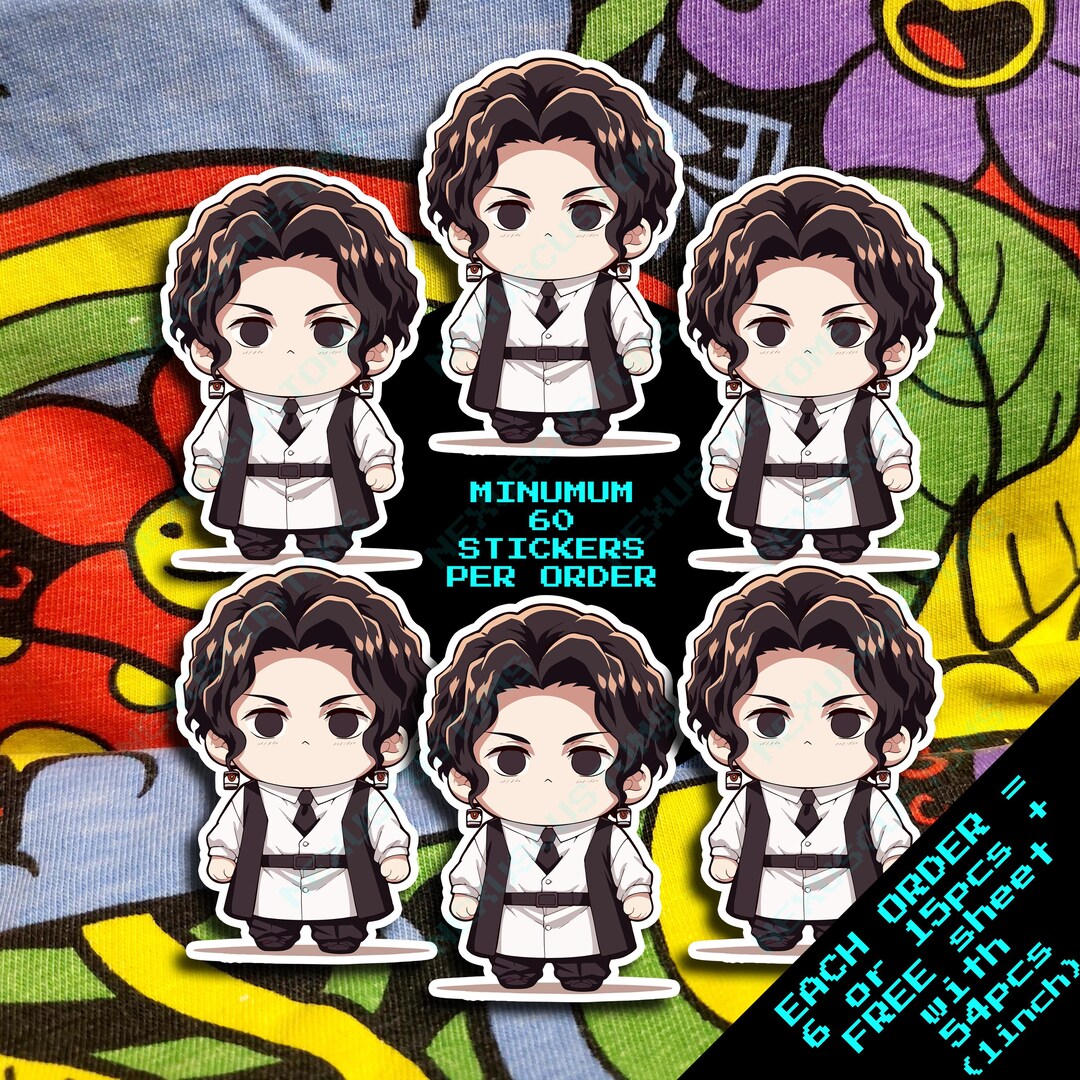 Demon Slayer Muzan Sticker, Pack of 6 Chibi Muzan Stickers Kimetsu No ...