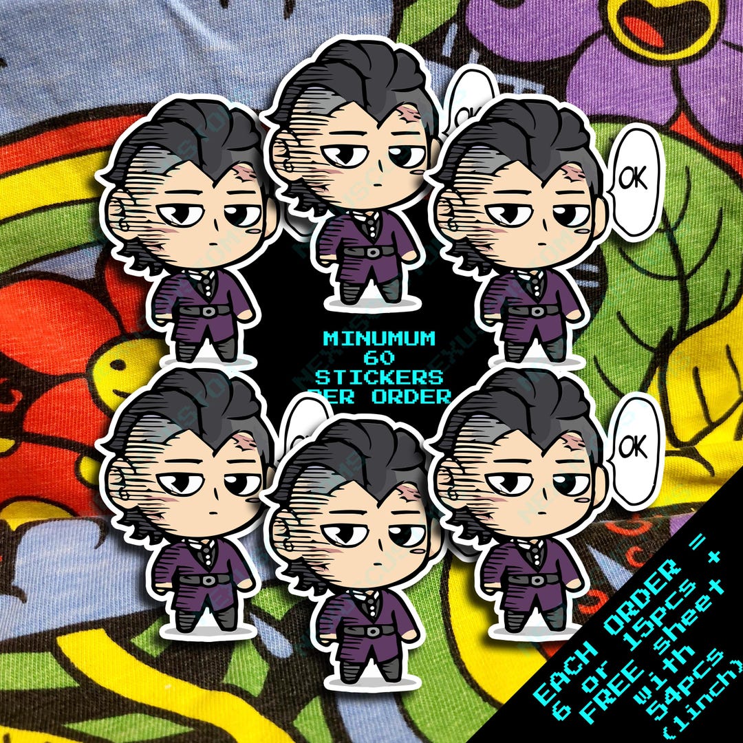 Pack of 60 Demon Slayer Genya Sticker, Chibi Genya Stickers Kimetsu No ...