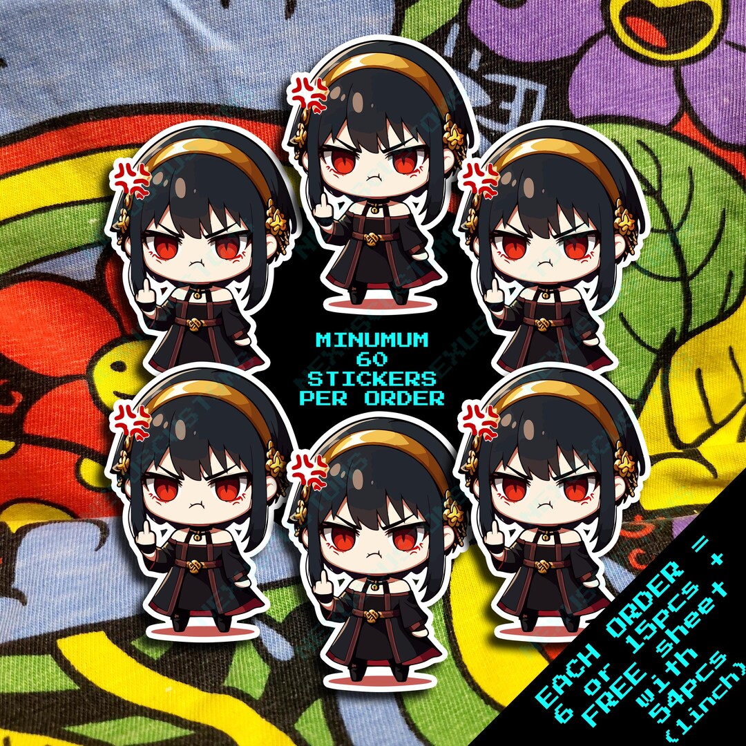 Pack of 60 Yor Forger Chibi Stickerss, Anime Spy X Family Decal, Loid ...