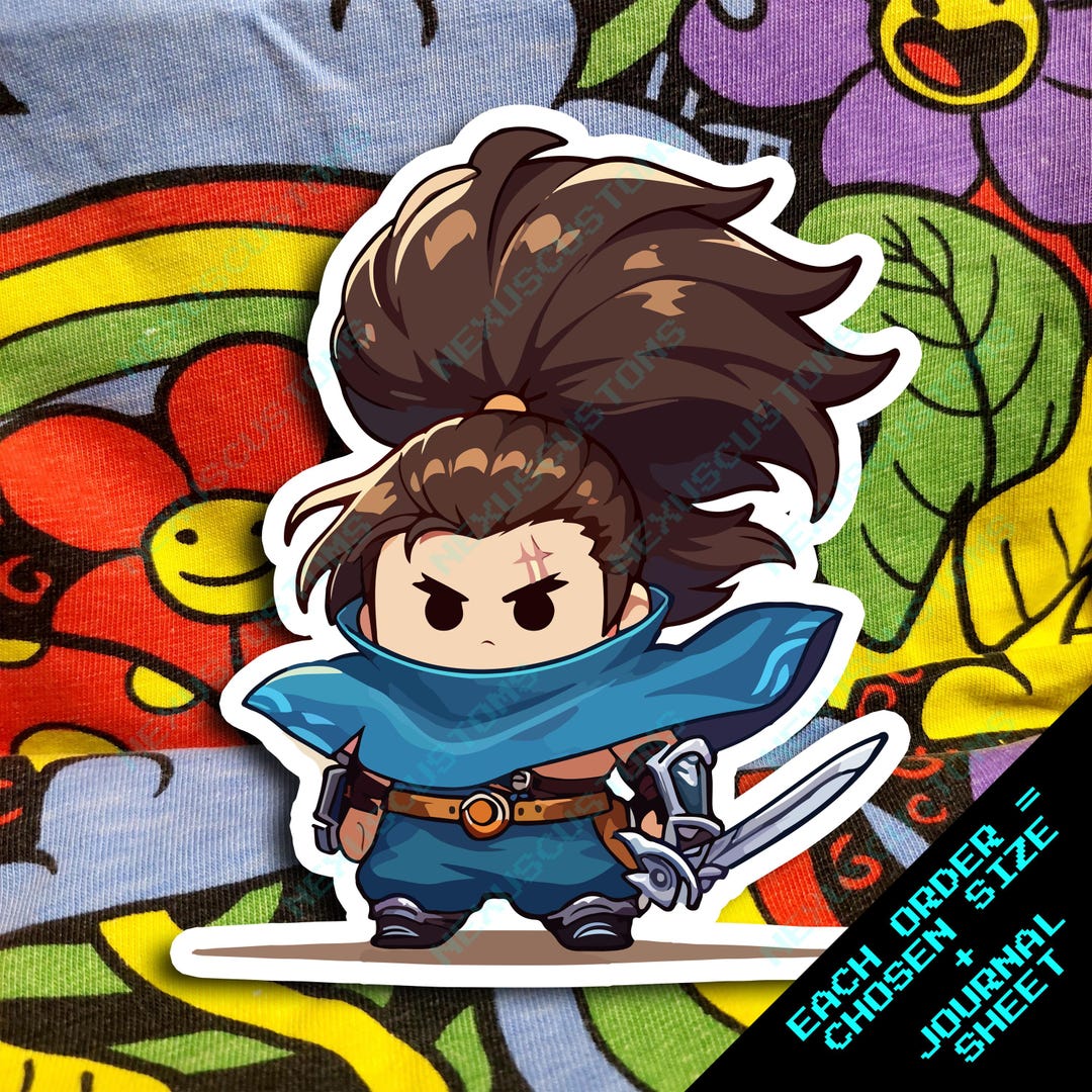 League of Legends Stickers Pack of 60 Yasuo Chibi Stickers, League of ...