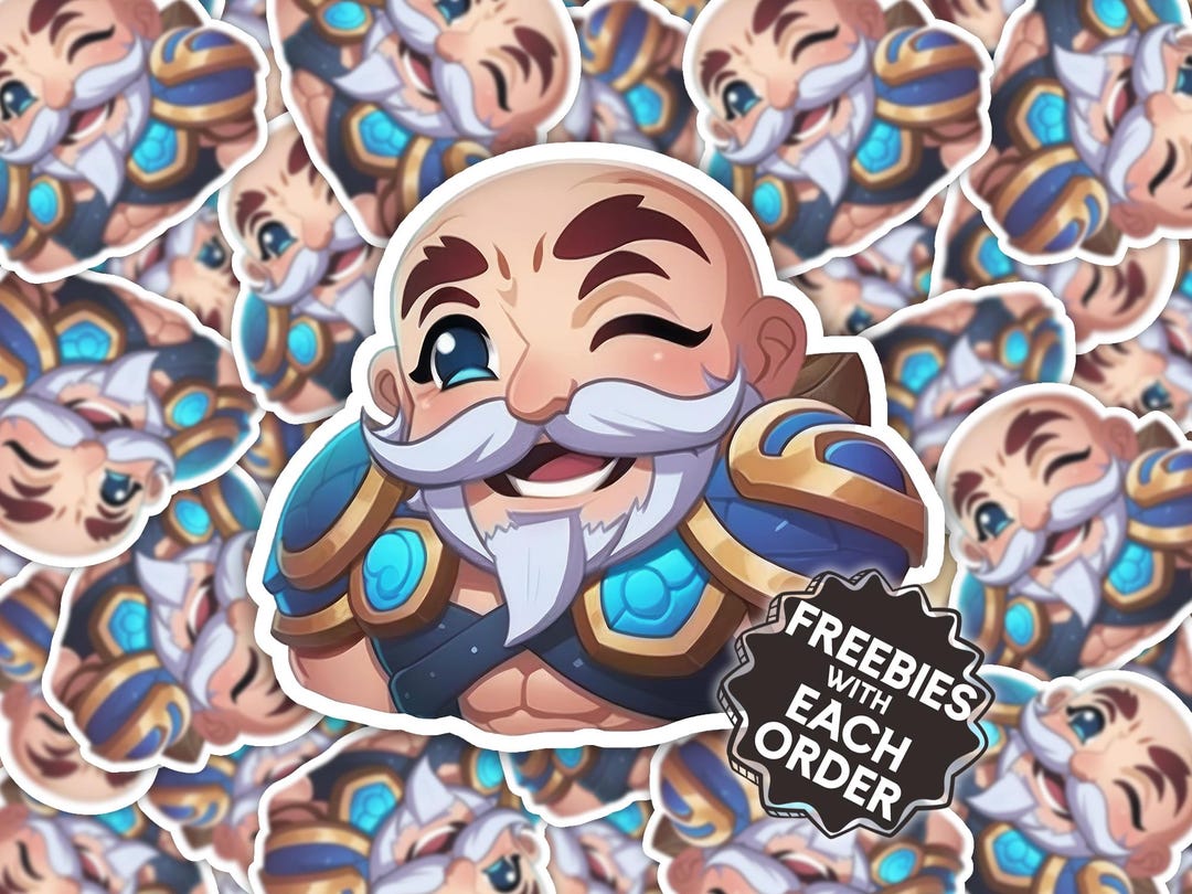 6pcs 3 Chibi Braum Sticker League of Legends Stickers Anime Style ...