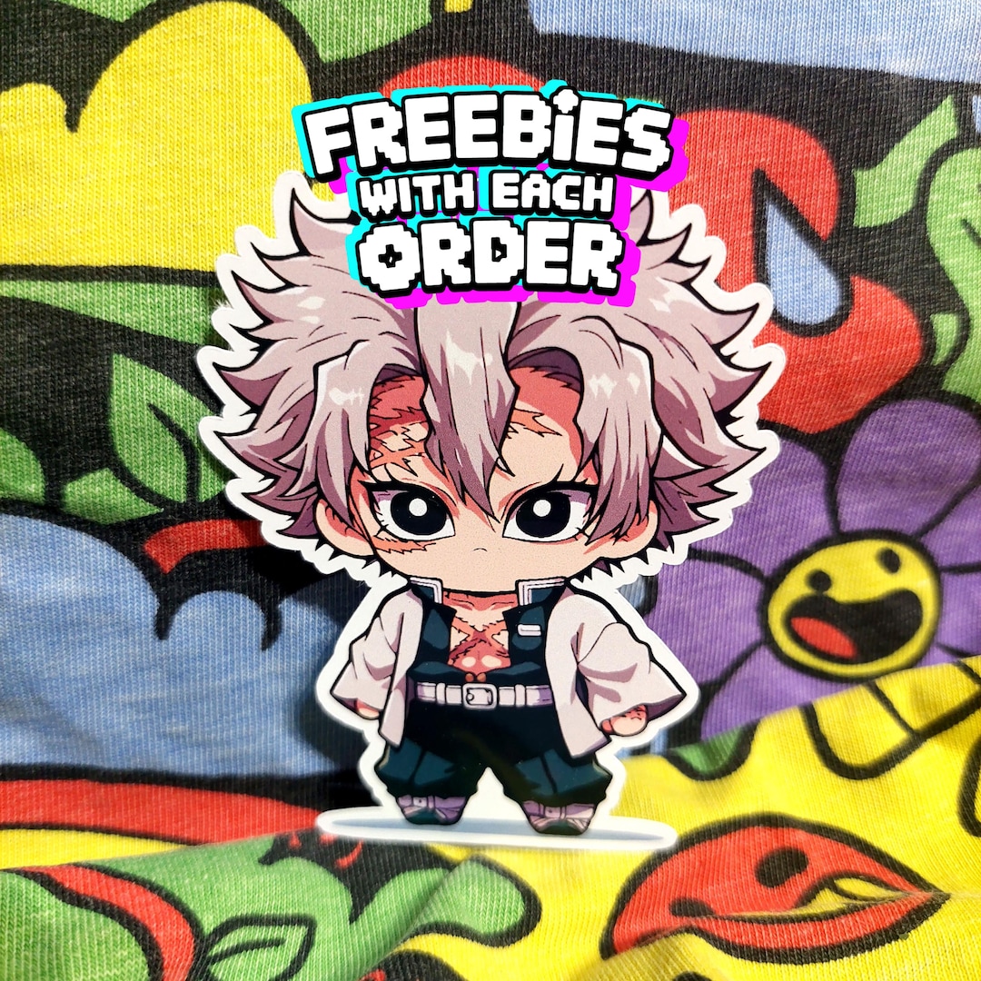 6pcs 3 Demon Slayer Sanemi Sticker, Chibi Sanemi Stickers Kimetsu No ...