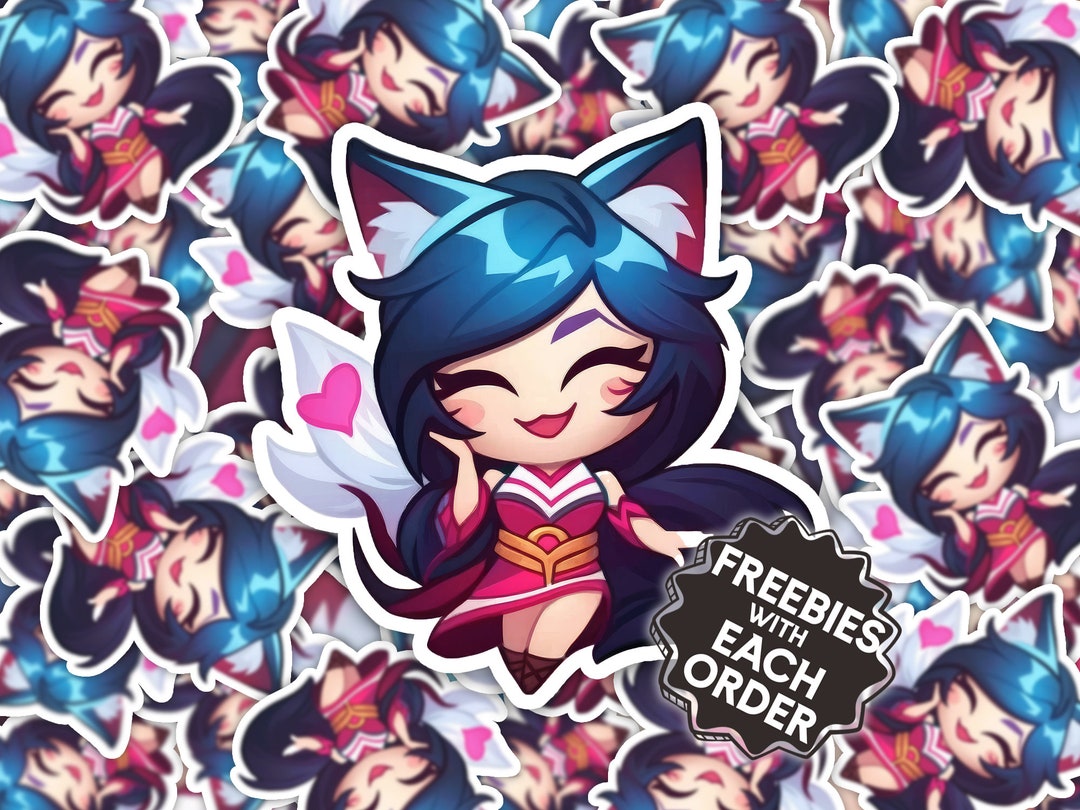 6pcs 3 Chibi Ahri League of Legends Vinyl Stickers Anime Style Online ...