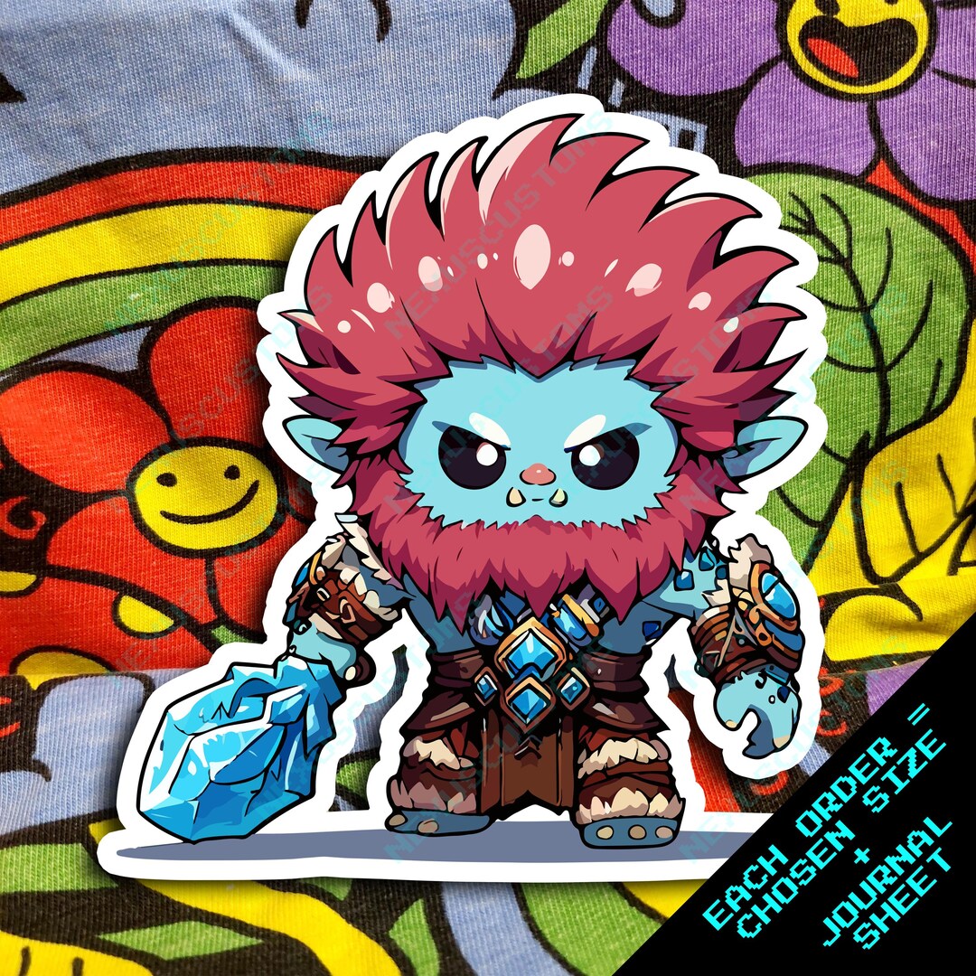 Pack of 60 Trundle Chibi Stickers League of Legends Chibi Stickers ...