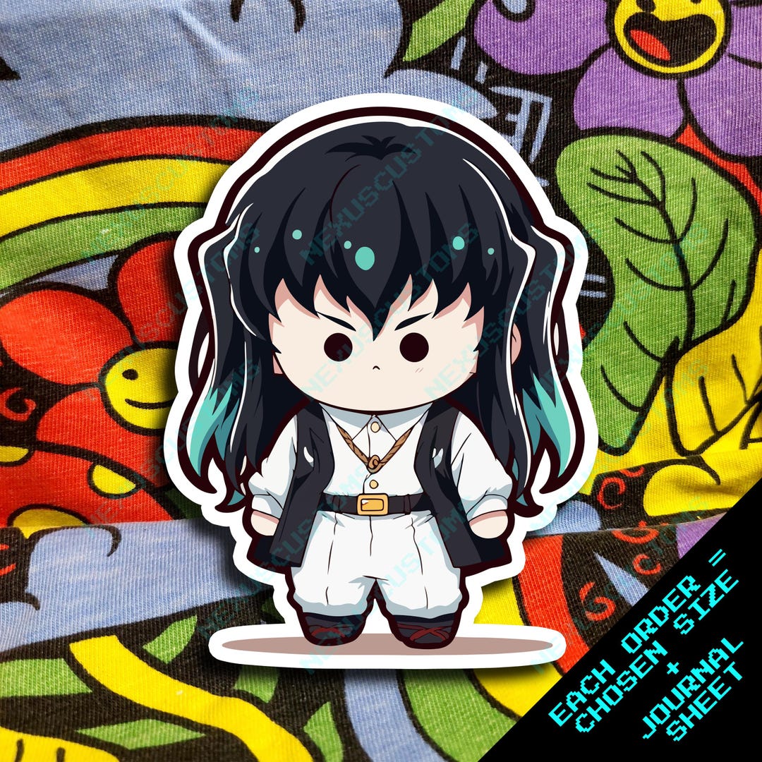 Pack of 6 Demon Slayer Muichiro Sticker, Chibi Muichiro Stickers ...
