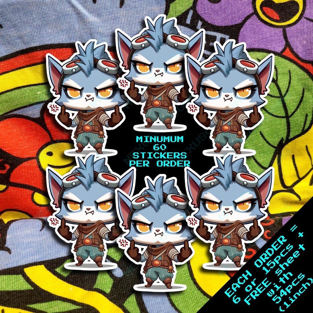 Pack of 60 Rumble Chibi Stickers, League of Legends Chibi Stickers ...