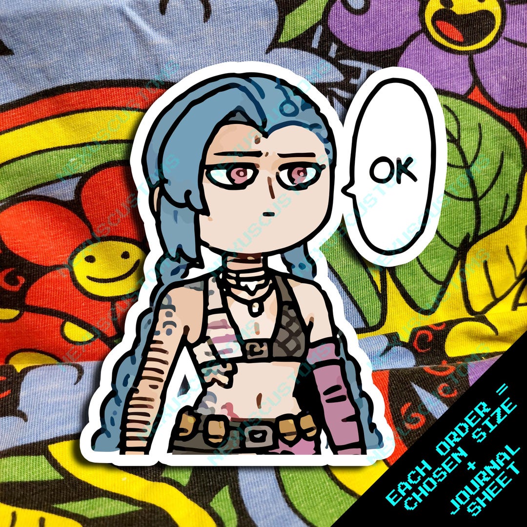 Pack of 60 Jinx Chibi Stickerss, League of Legends Arcane LOL Gamer ...