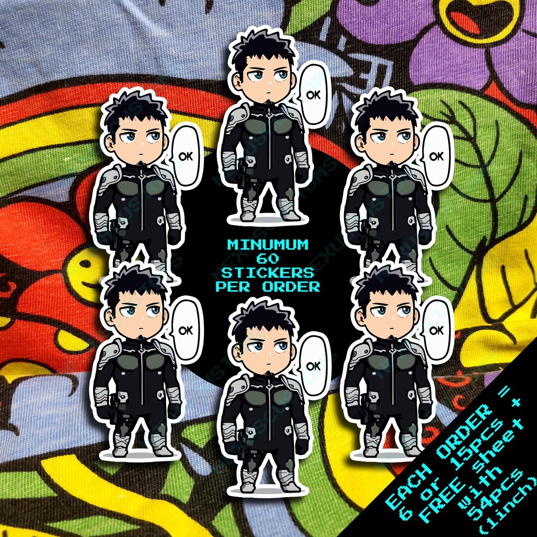 Kaiju No. 8 Pack of 60 Kafka Hibino Chibi Stickers, Monster Sweeper ...
