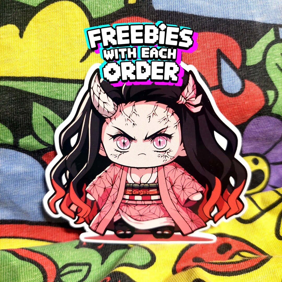 3 6pcs Demon Slayer Nezuko Sticker, Chibi Nezuko Stickers Kimetsu No ...