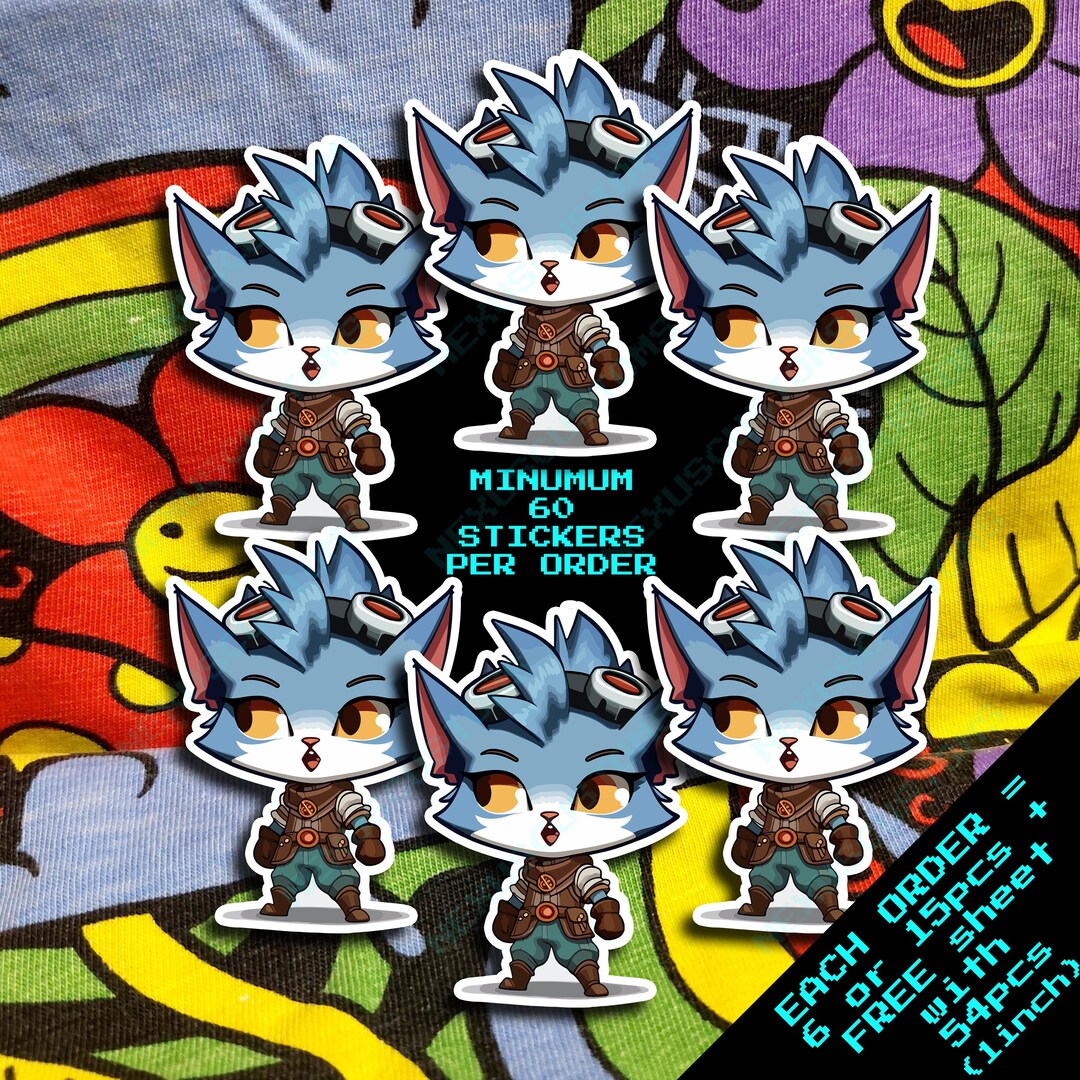 Pack of 60 Rumble Chibi Stickers, League of Legends Chibi Stickers ...