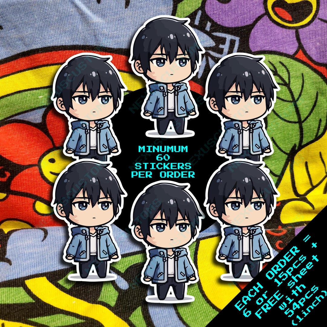 Sung Jin Woo Stickers, Pack of 60 Solo Leveling Chibi Stickers, Shadow ...