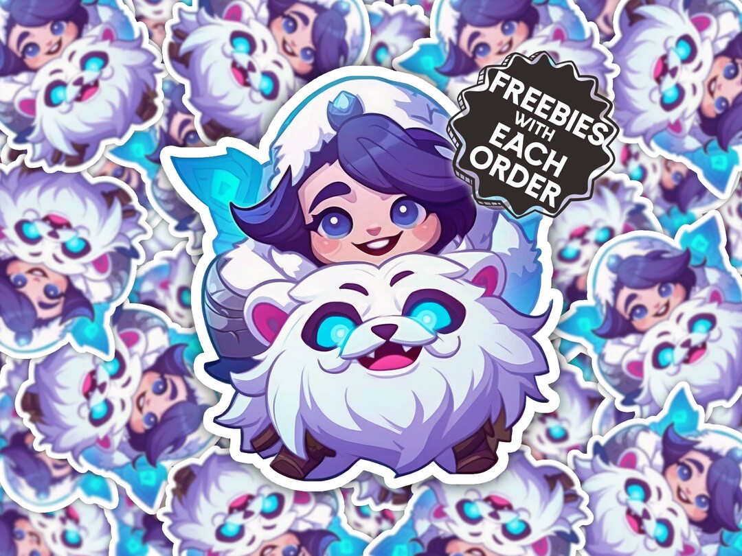 6pcs 3 Chibi Nunu & Willump League of Legends Vinyl Stickers Anime ...
