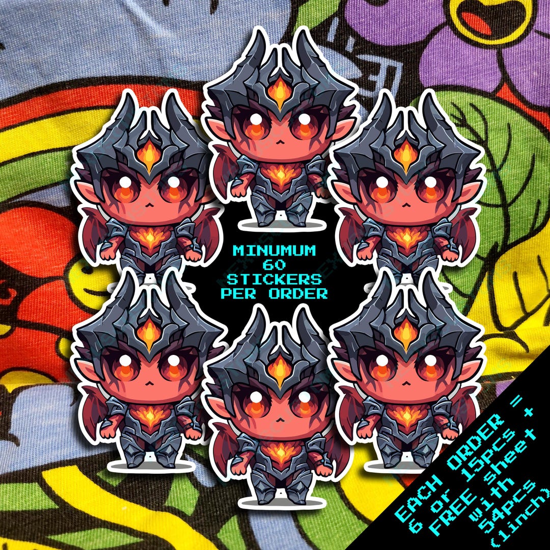 Pack of 60 Aatrox Chibi Stickers, League of Legends Chibi Stickers LOL ...