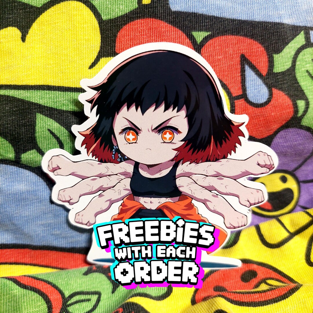 6pcs 3 Demon Slayer Susamaru Sticker, Chibi Susamaru Stickers Kimetsu ...