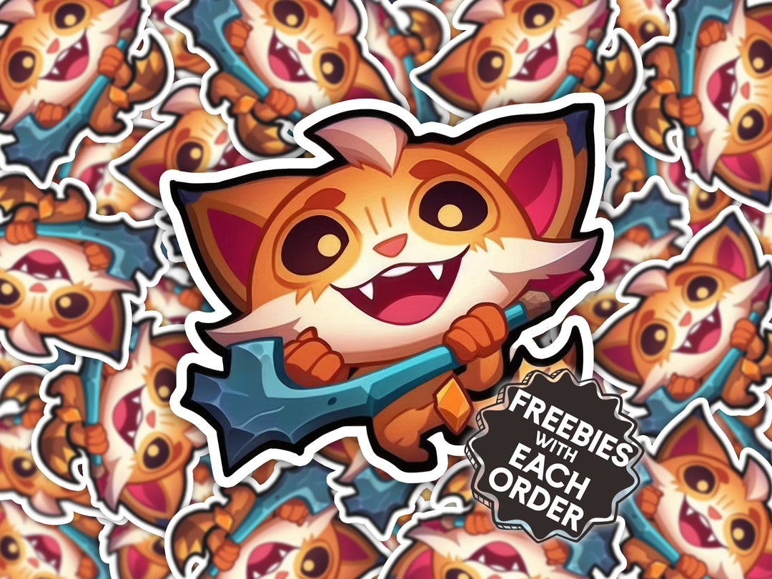 15x Chibi Gnar League of Legends Vinyl Stickers Anime Style Online Game ...