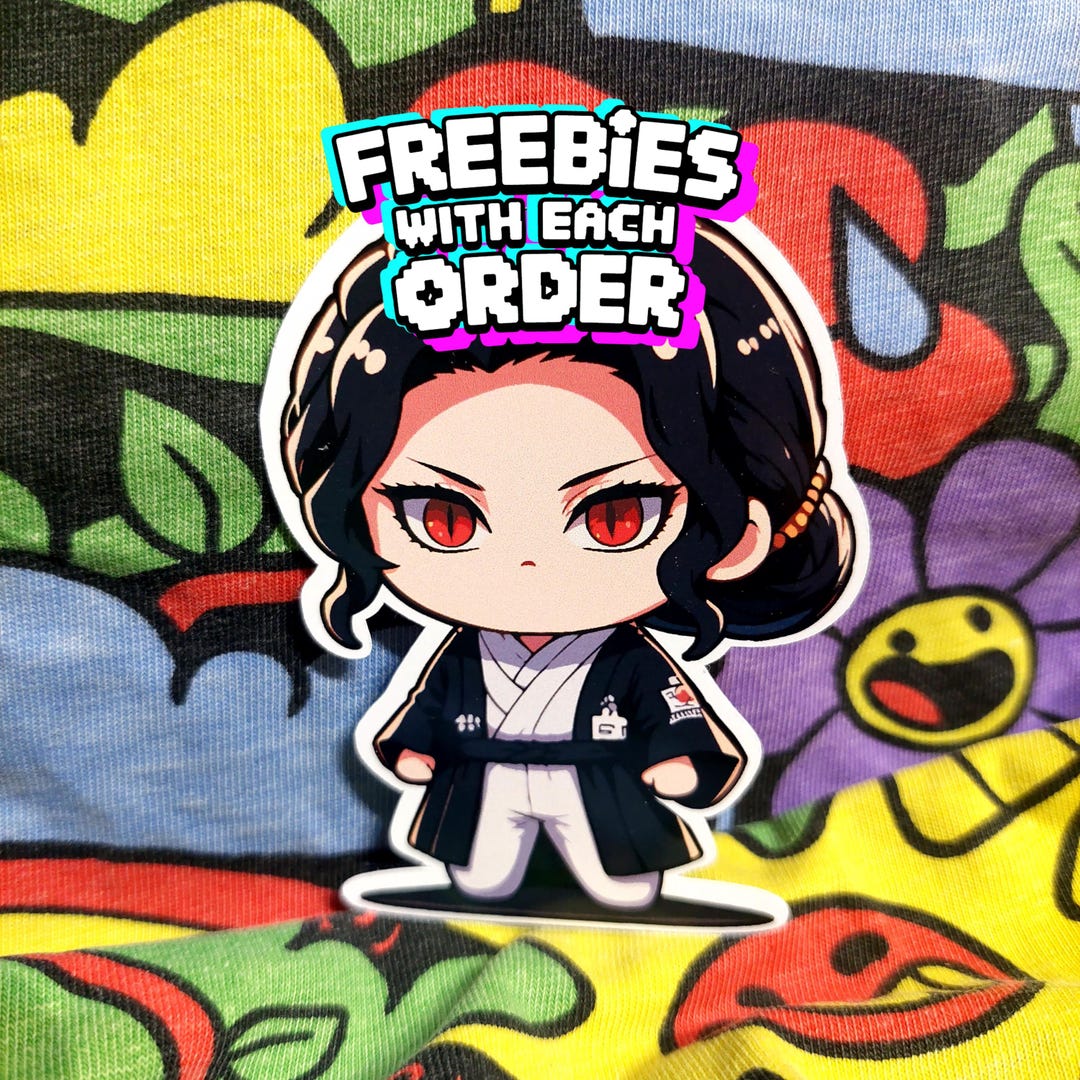 6pcs 3 Demon Slayer Muzan Sticker, Chibi Muzan Stickers Female, Kimetsu ...