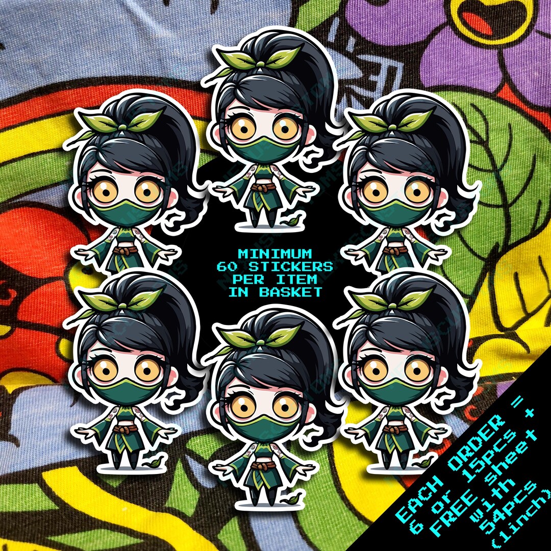 League of Legends Stickers Pack of 60 Akali Chibi Stickers, LOL Fan ...