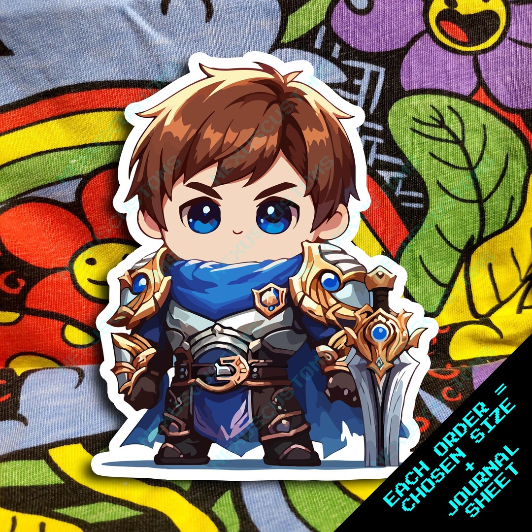 League of Legends Stickers Pack of 60 Garen Chibi Stickers, League of ...
