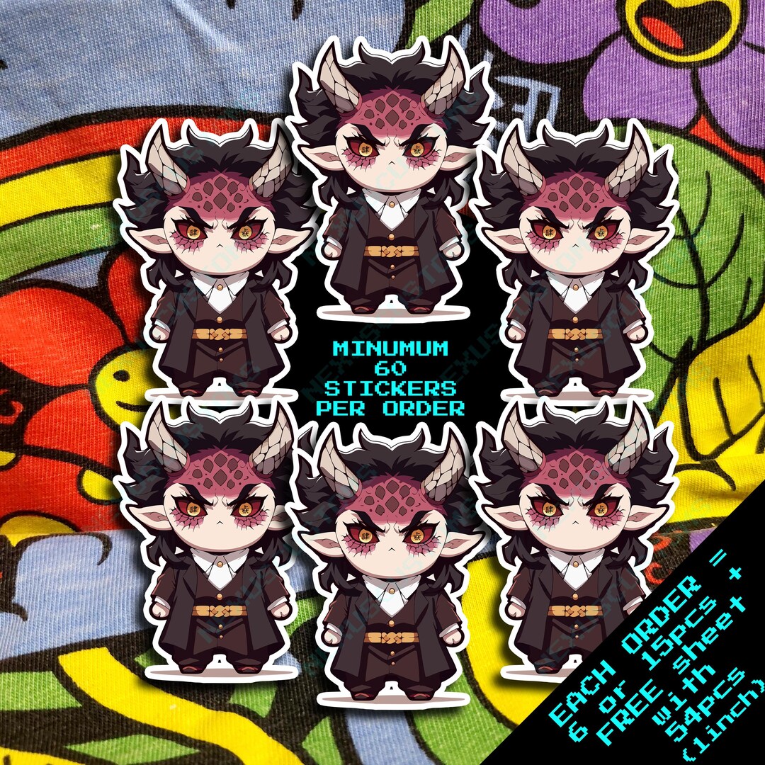 Pack of 60 Demon Slayer Zohakuten Sticker, Chibi Zohakuten Stickers ...