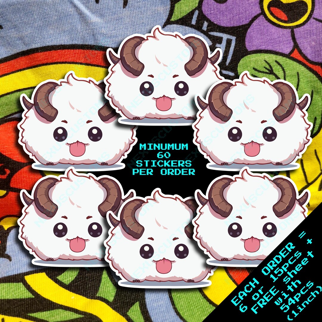 Pack of 60 Poro Chibi Stickers, League of Legends Chibi Stickers League ...