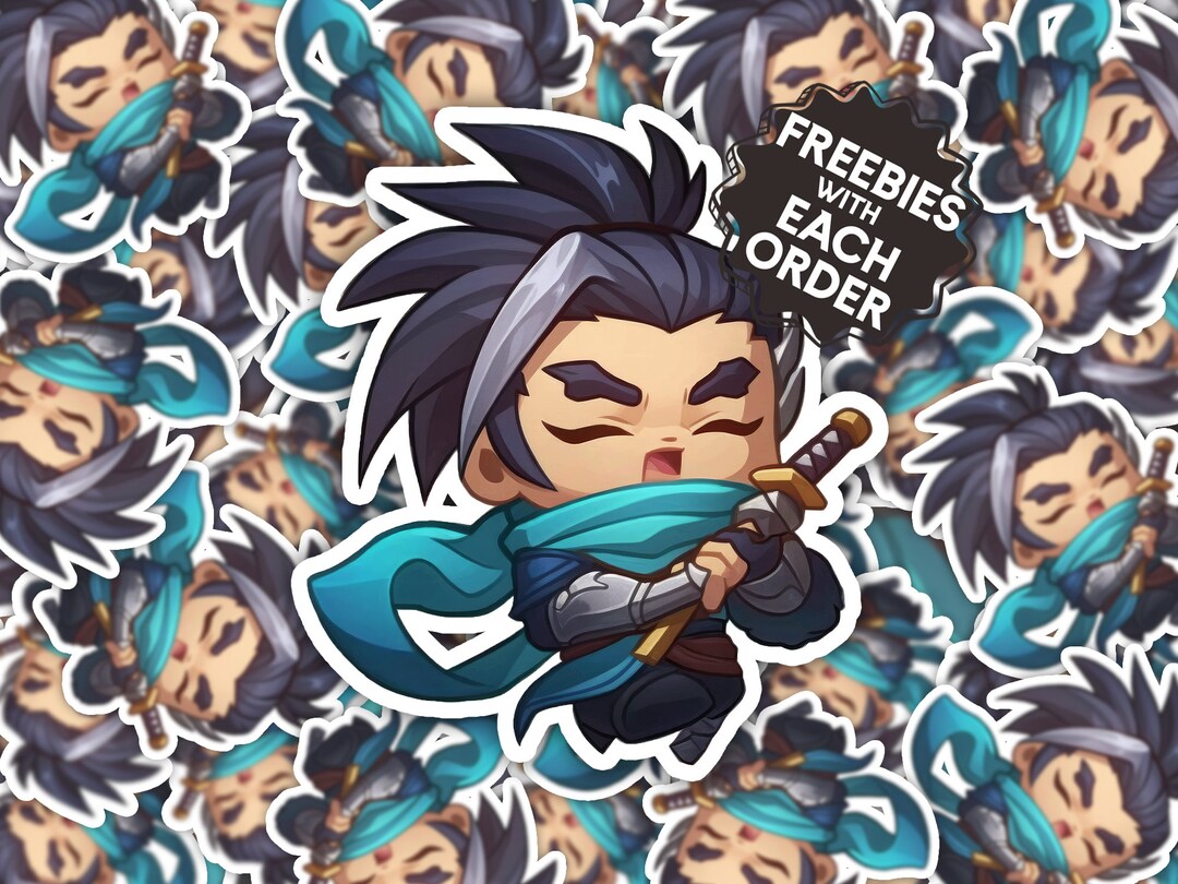 15x Chibi Yasuo League of Legends Vinyl Stickers Anime Style Online ...