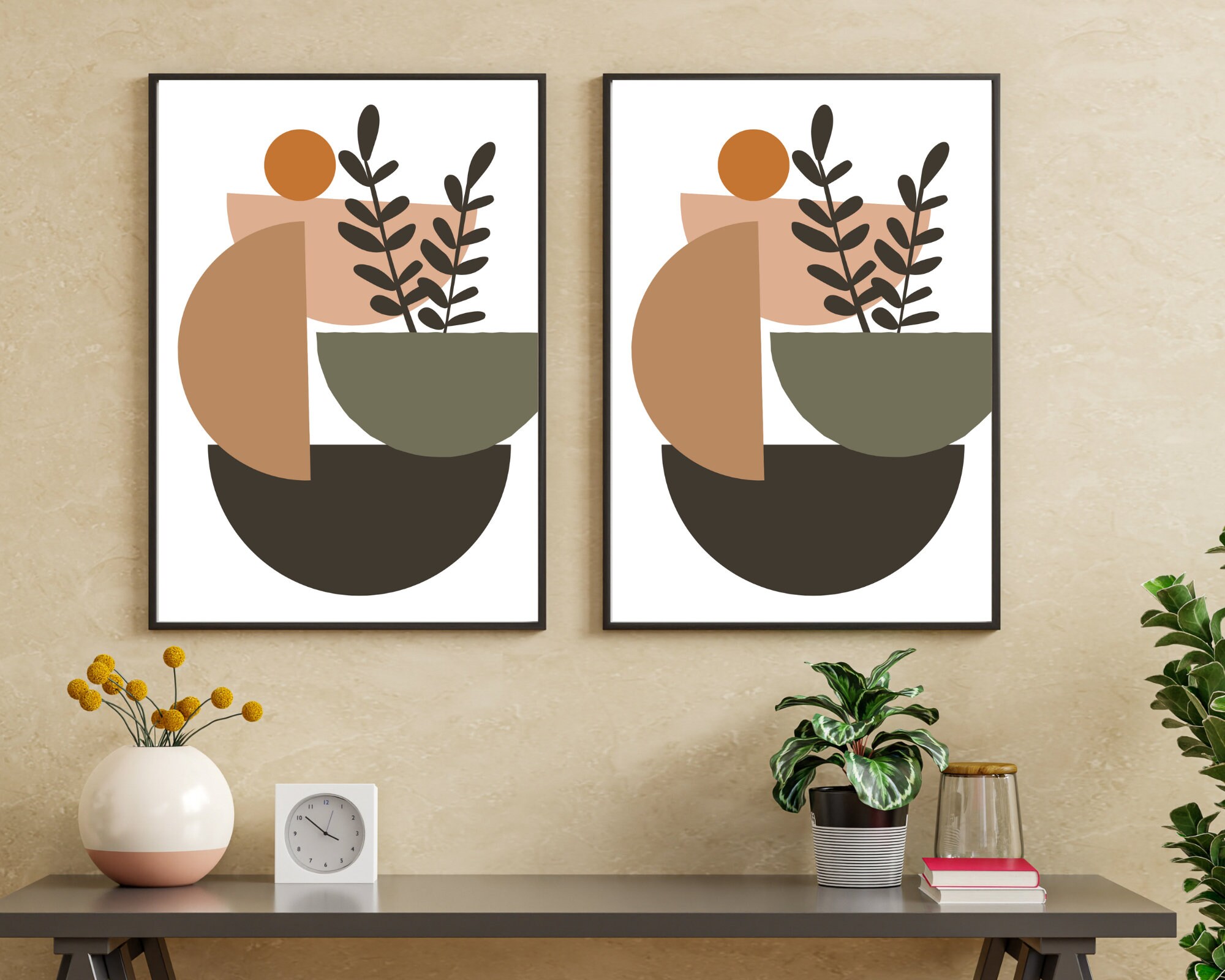 Minimalist Abstract Leaf Art Minimalist Leaf Art Abstract Botanical ...