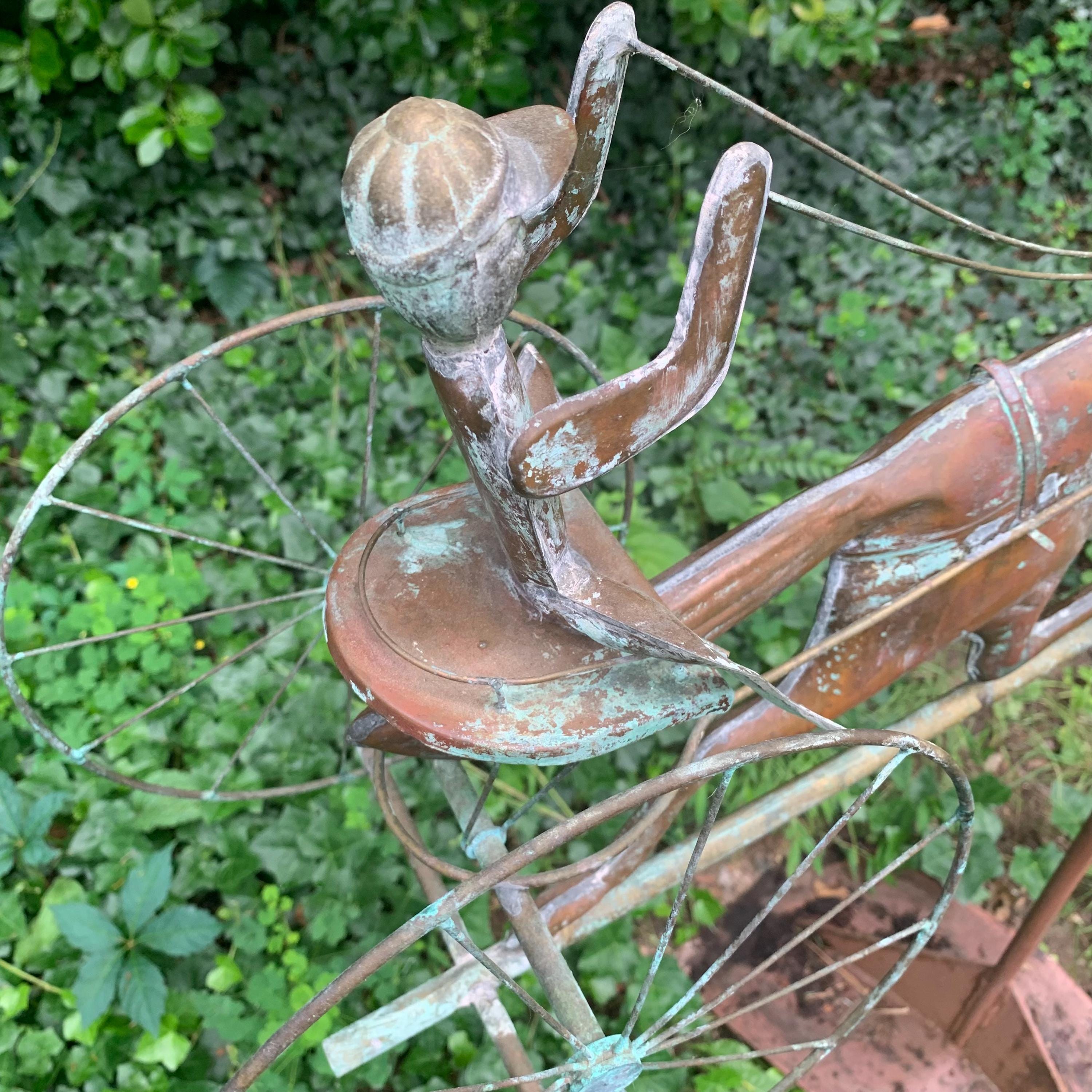 Antique Weathervane Sulky Horse Carriage Jockey Vintage Copper Cupola ...