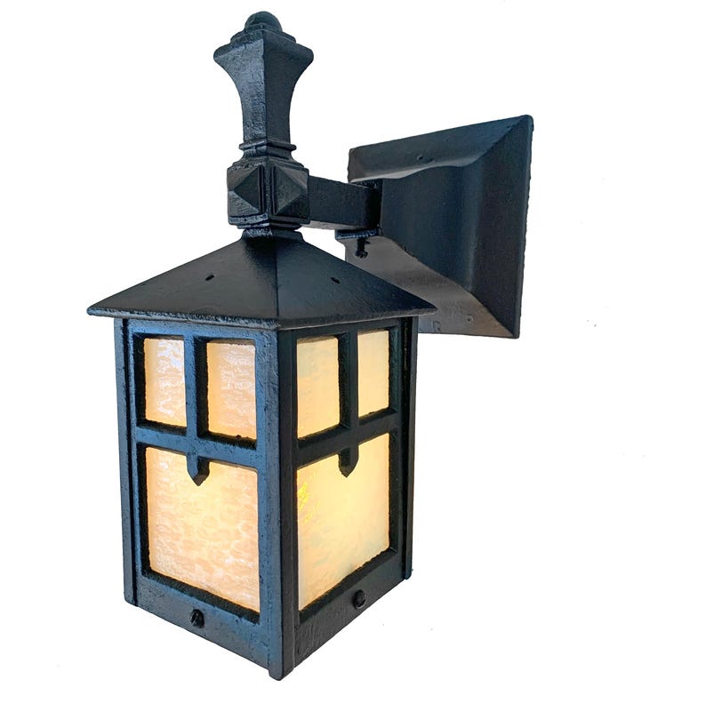 Antique Arts & Crafts Mission Sconce Lantern Cast Iron All Original ...