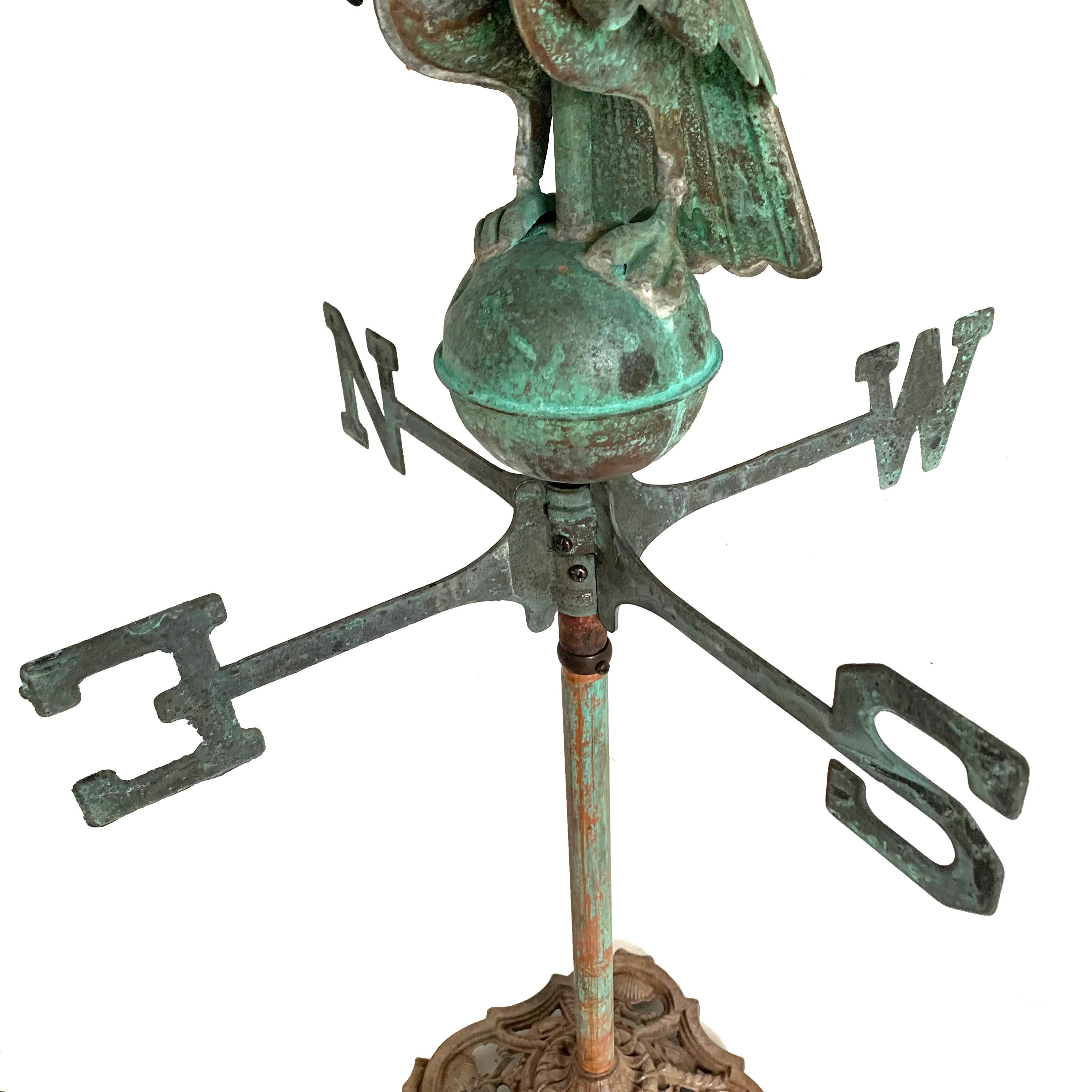 Antique Copper Eagle Weathervane on Custom Iron Stand - Etsy