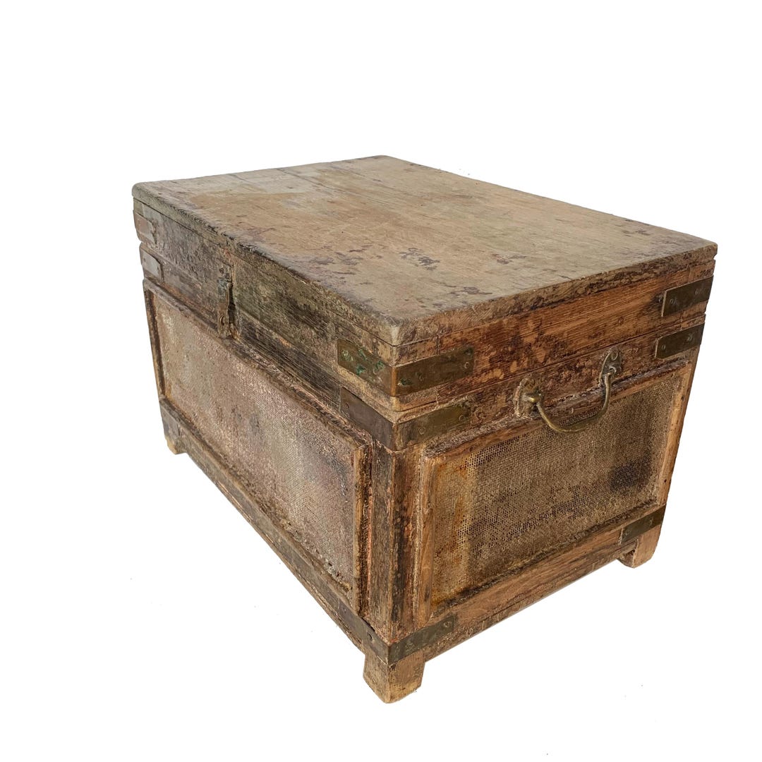 Antique French Fromagier Box: Wooden Cheese Storage With Brass Fittings ...