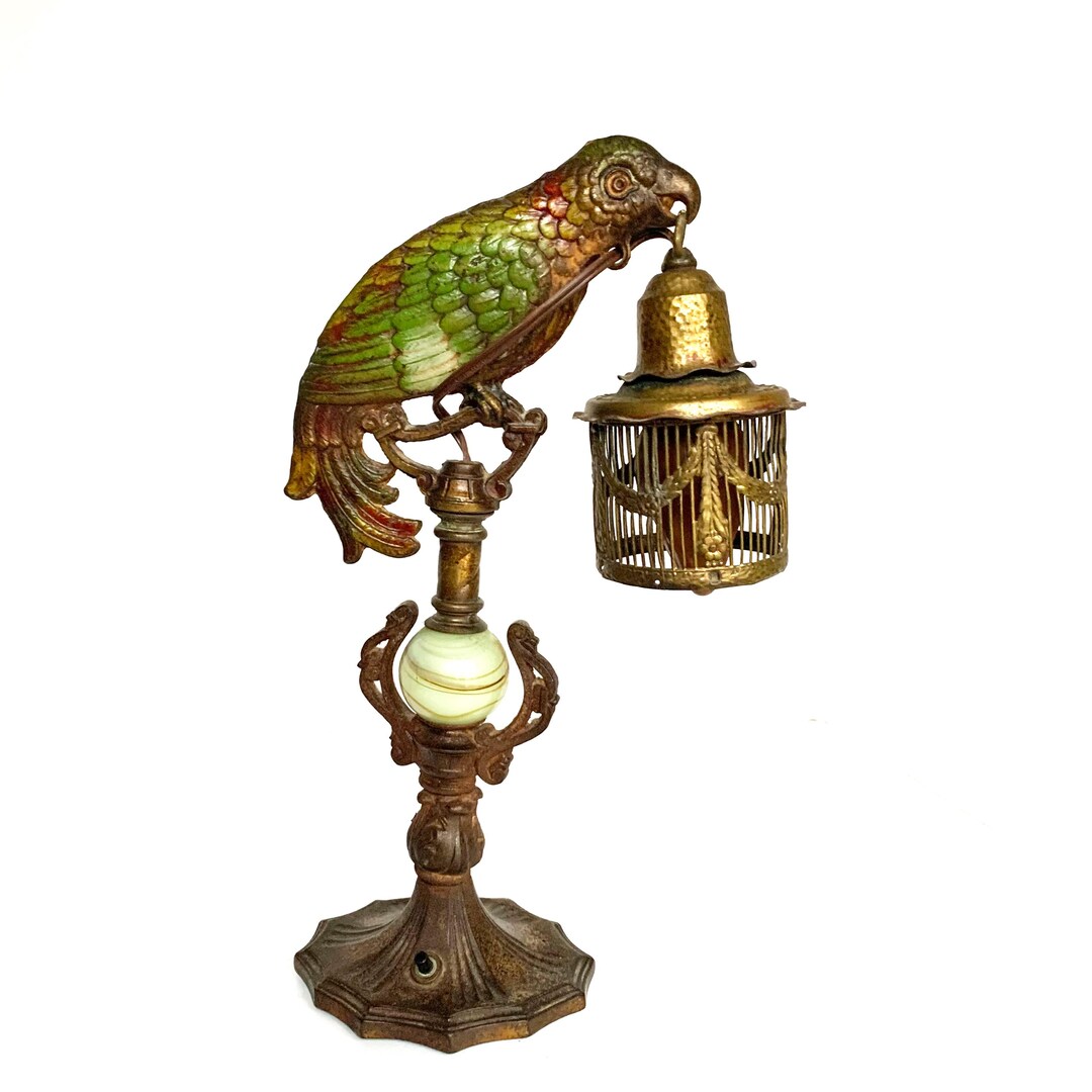 Antique Lighting Table Lamp Art Deco Bradley and Hubbard Parrot With ...