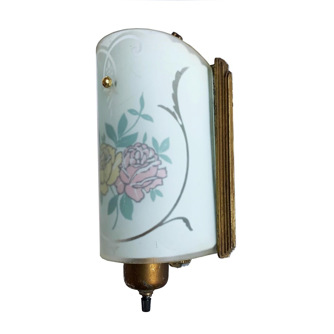 Antique Slip Shade Art Deco Mid Century Wall Sconce Light by Globe - Etsy