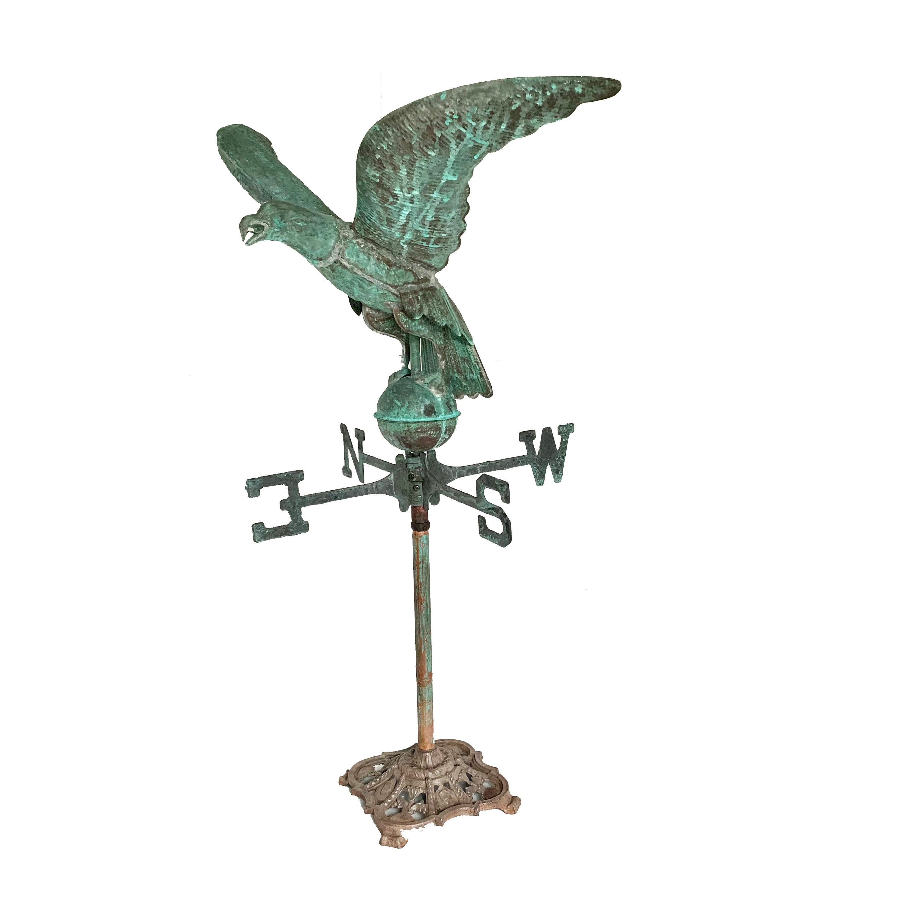 Antique Copper Eagle Weathervane on Custom Iron Stand - Etsy