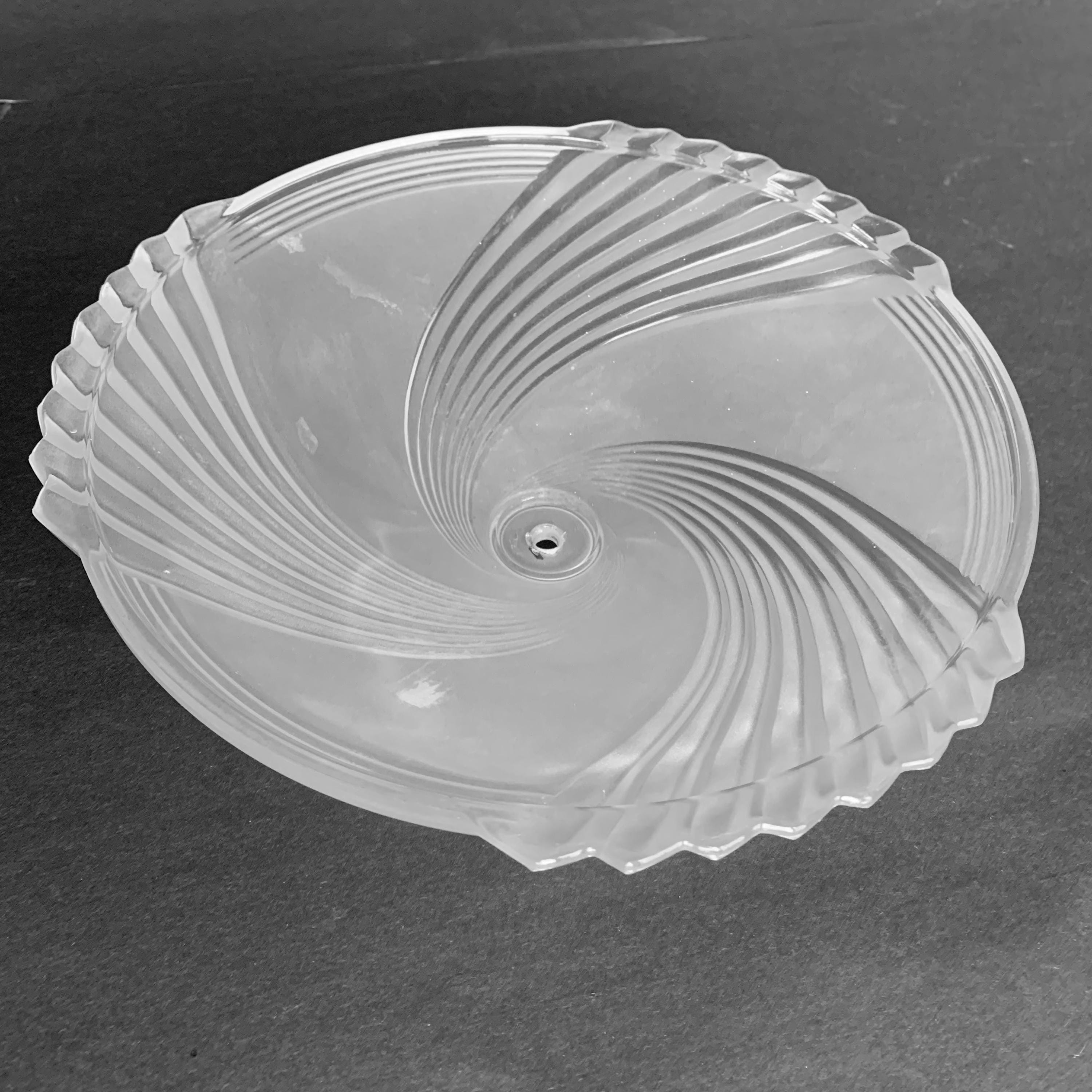 Art Deco Glass Shade, Swirl Pattern, Frosted Globe - Etsy