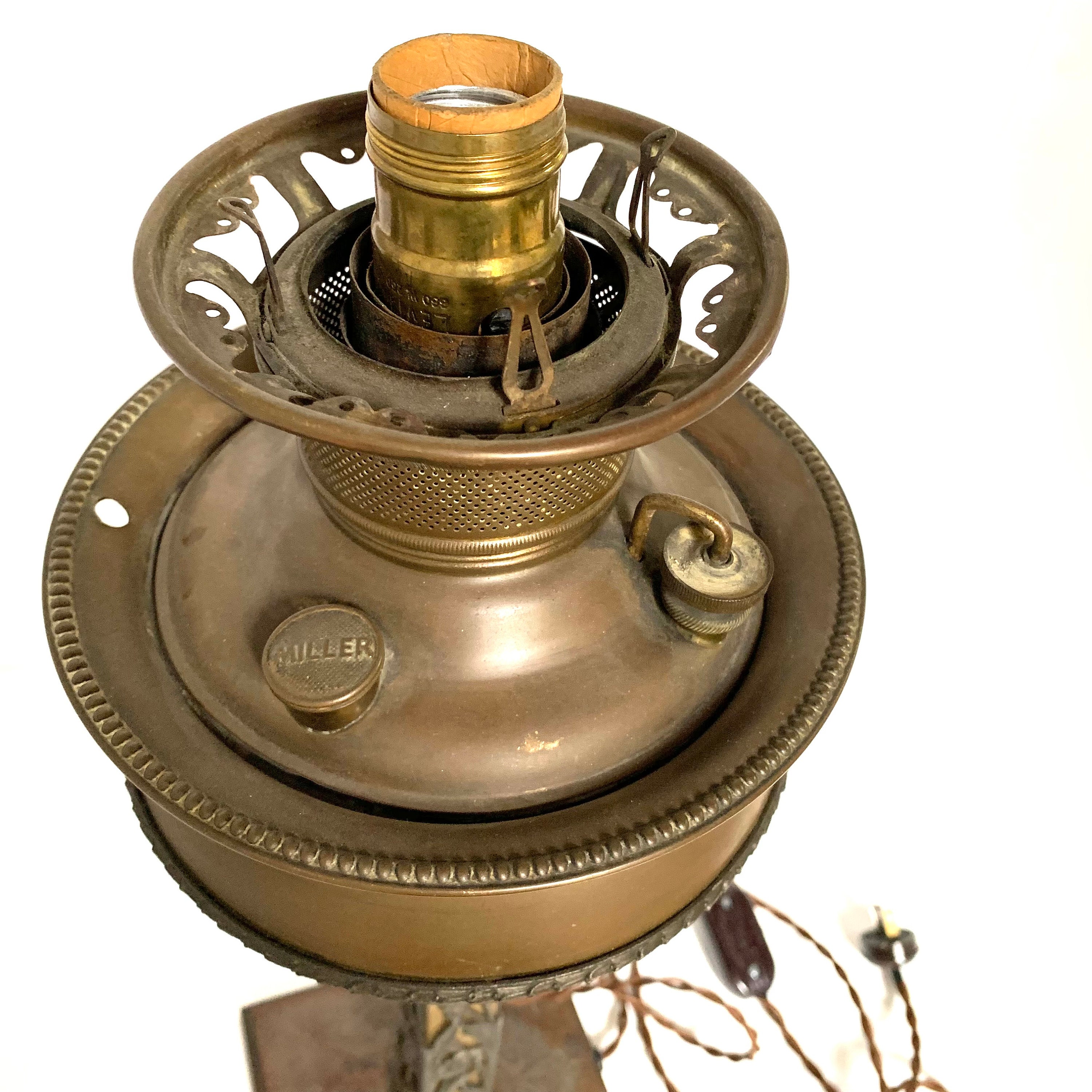 Antique Oil Lamp Miller Electric Conversion New Cord and Switch - Etsy